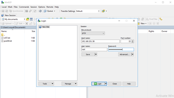 How to Import Images using WinSCP